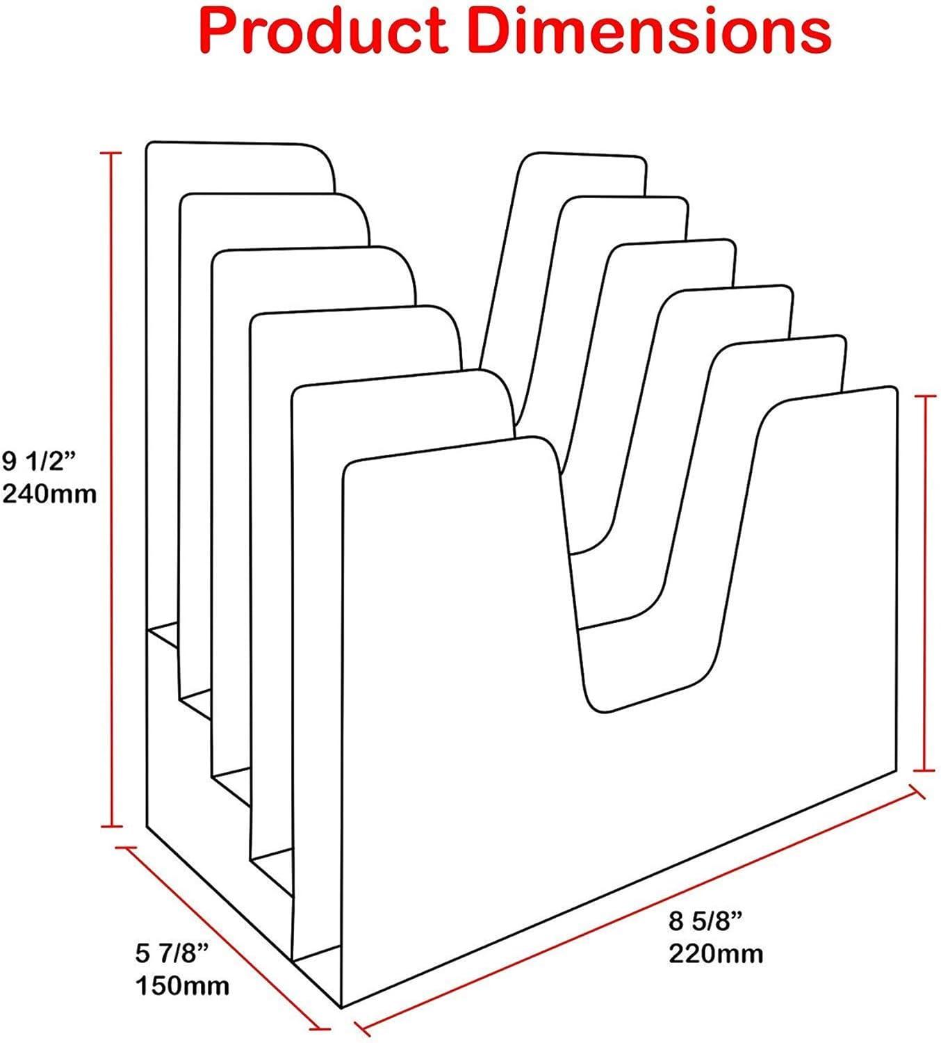 Acrimet 5 Section Incline File Sorter Organizer, Mail, Folder, Letter ...